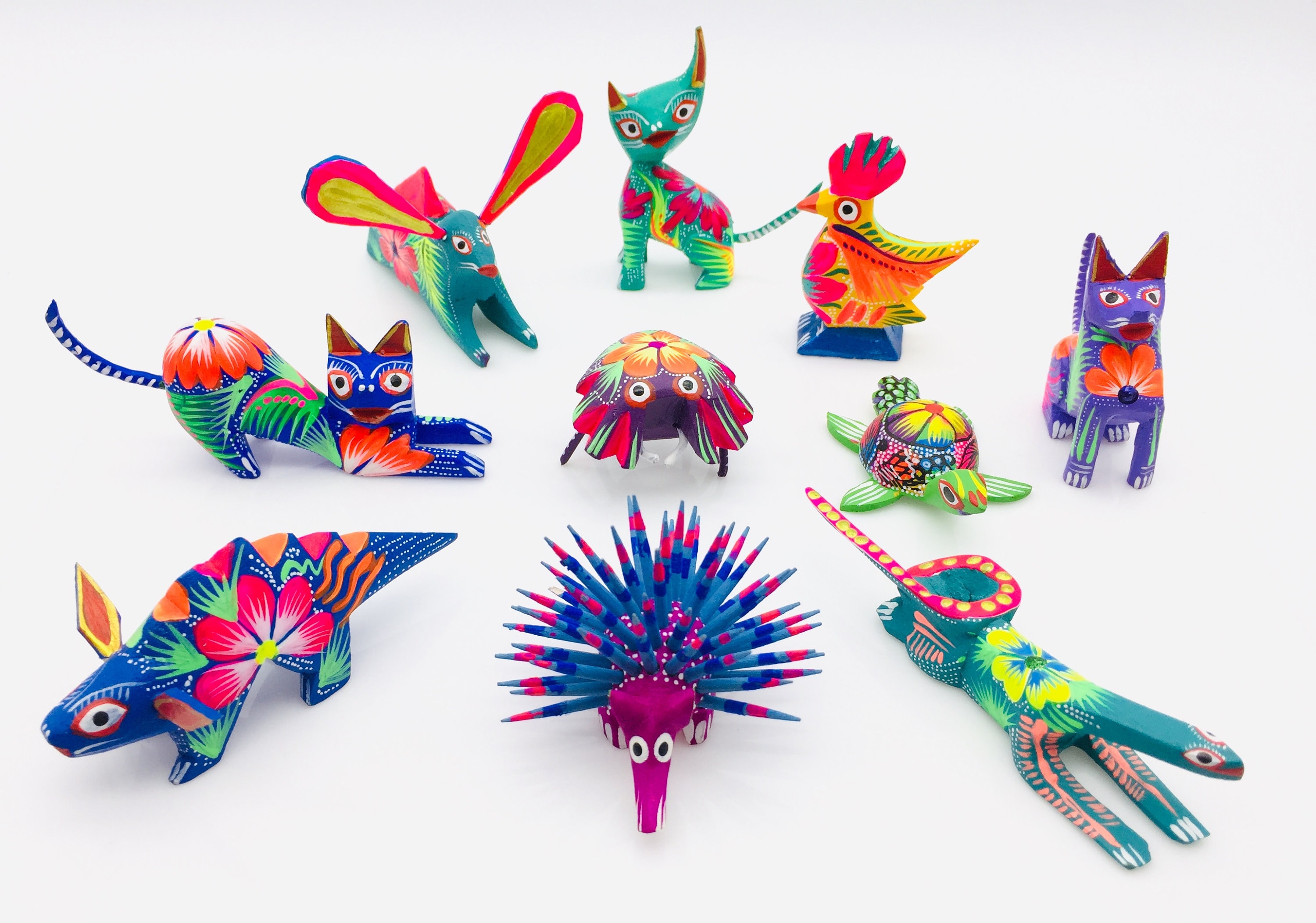 10 Mini Alebrijes, Set of 10 Assorted Wood Carved Alebrijes - Etsy