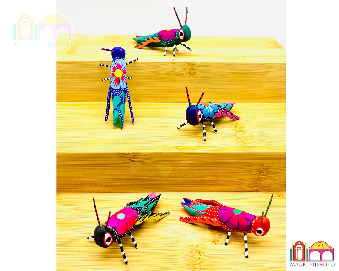 Mini Grillo Alebrije, Alebrije Tallado En Madera, Alebrije Pintado a ...