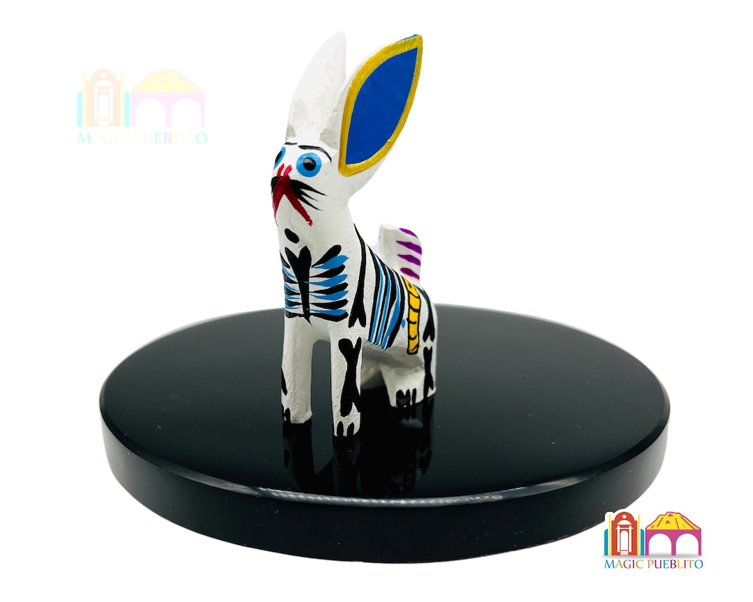 Mini White Rabbits Standing Skeleton Alebrije, Wood Carved Alebrije ...