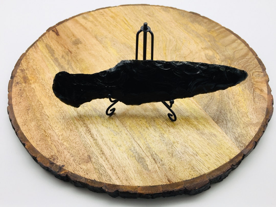 8" Obsidian Dagger/ Aztec Dagger/ Knapped Warrior Dagger - Etsy