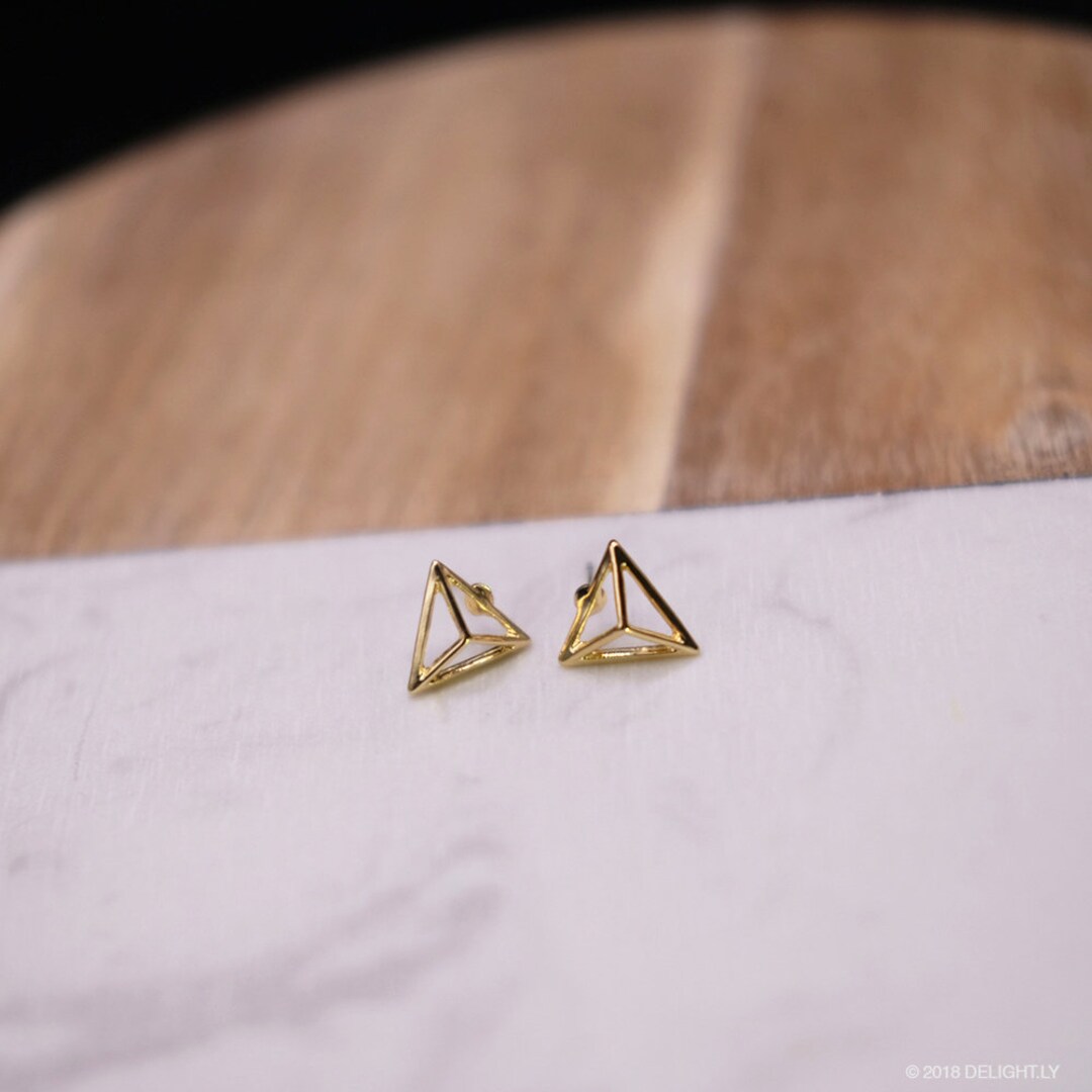 Holiday Gift Minimalist Post Earring Simple Post Earring Gold Plated ...