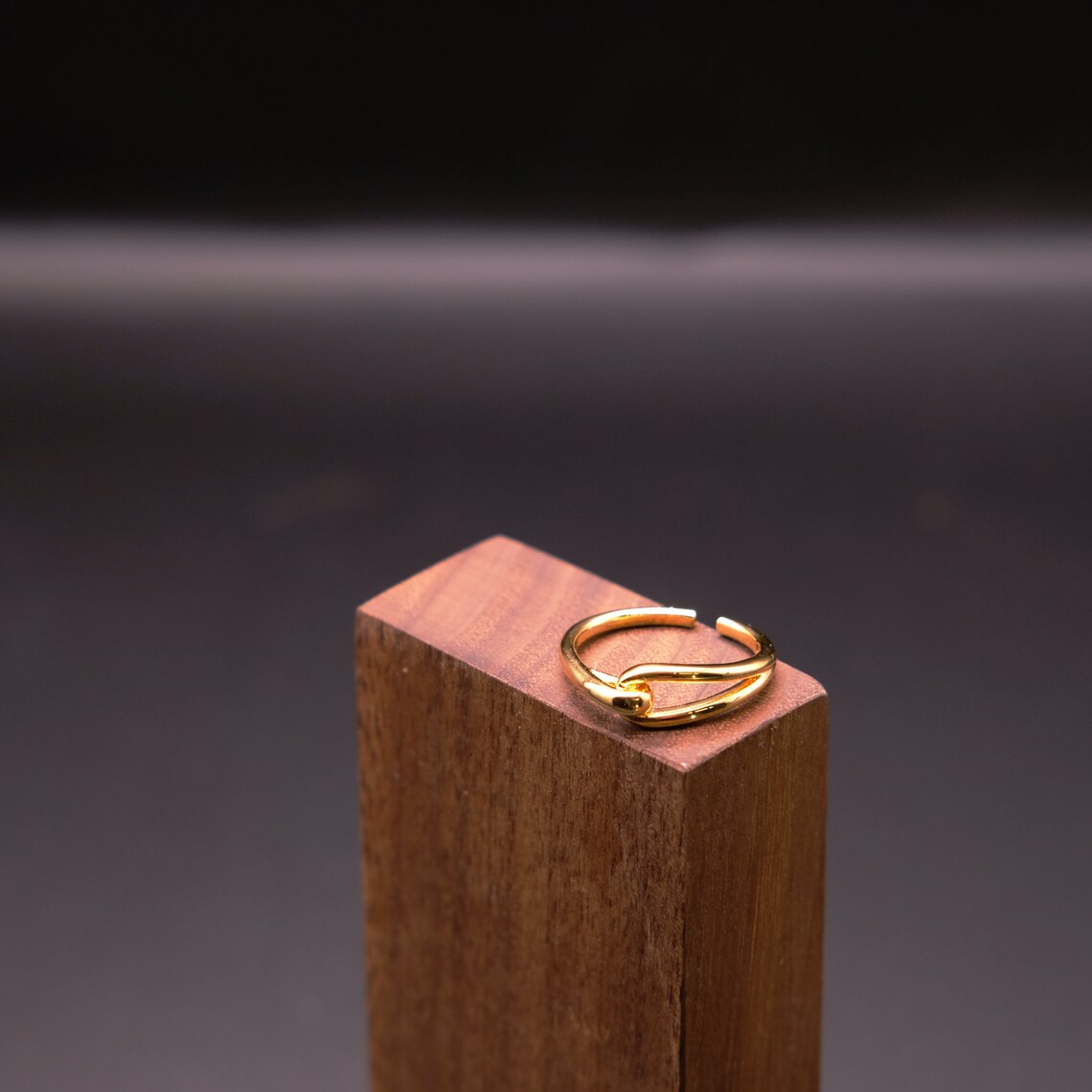 18K Gold Minimalism Knotted Ring Fashion Handmade Adjustable - Etsy