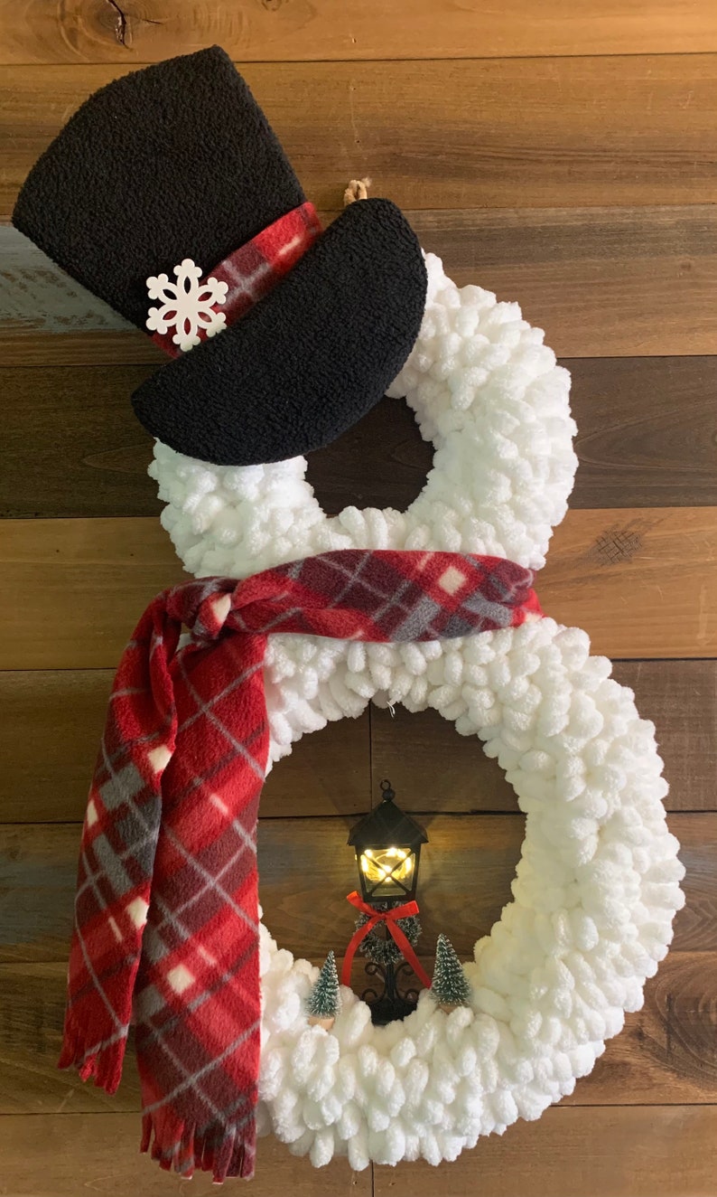 Snowman Wreath. Winter Wreath. Christmas Wreath. Snowman - Etsy