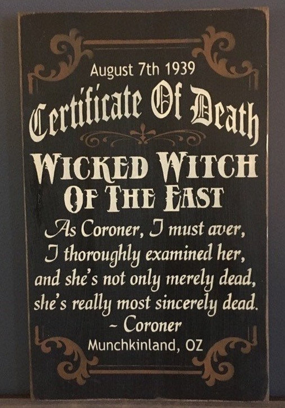 Death Certificate Sign, Fall Decor - Etsy