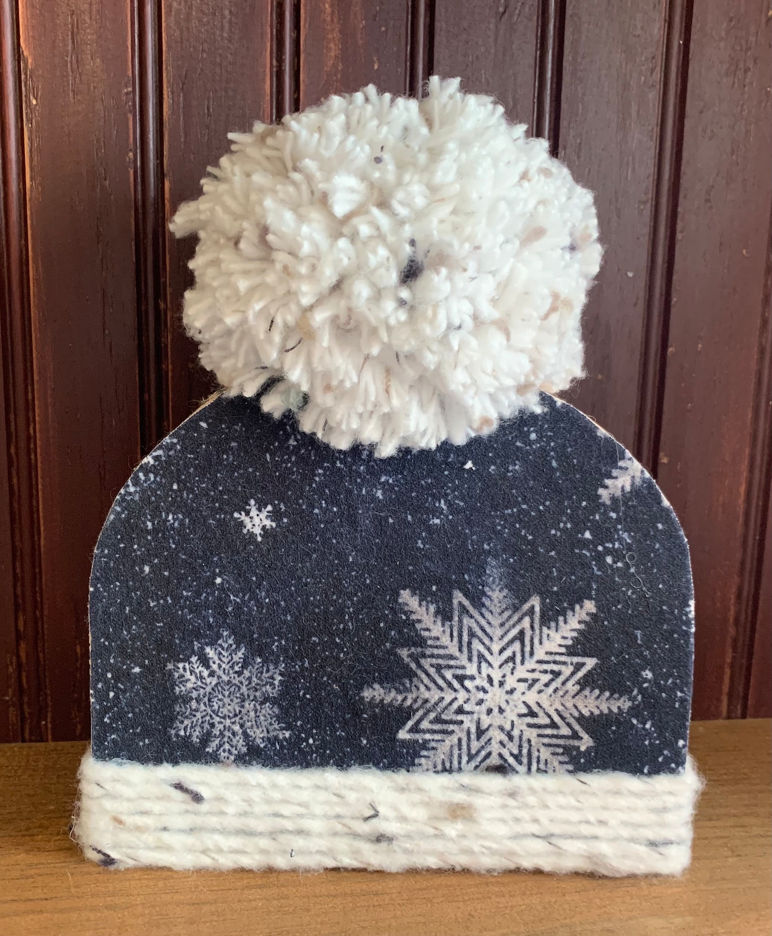 Winter Wood Hat Shelf Sitter. Winter Hat Tier Tray Decor. Winter Wood ...