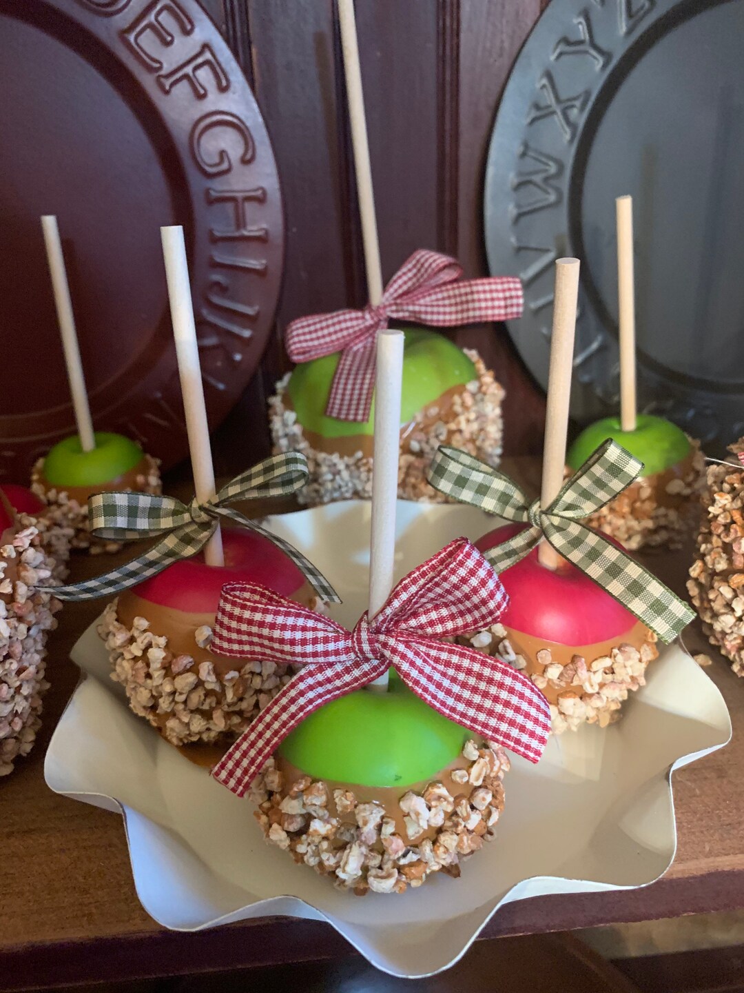 Faux Caramel Apples Tiered Tray Decor Fall Autumn - Etsy