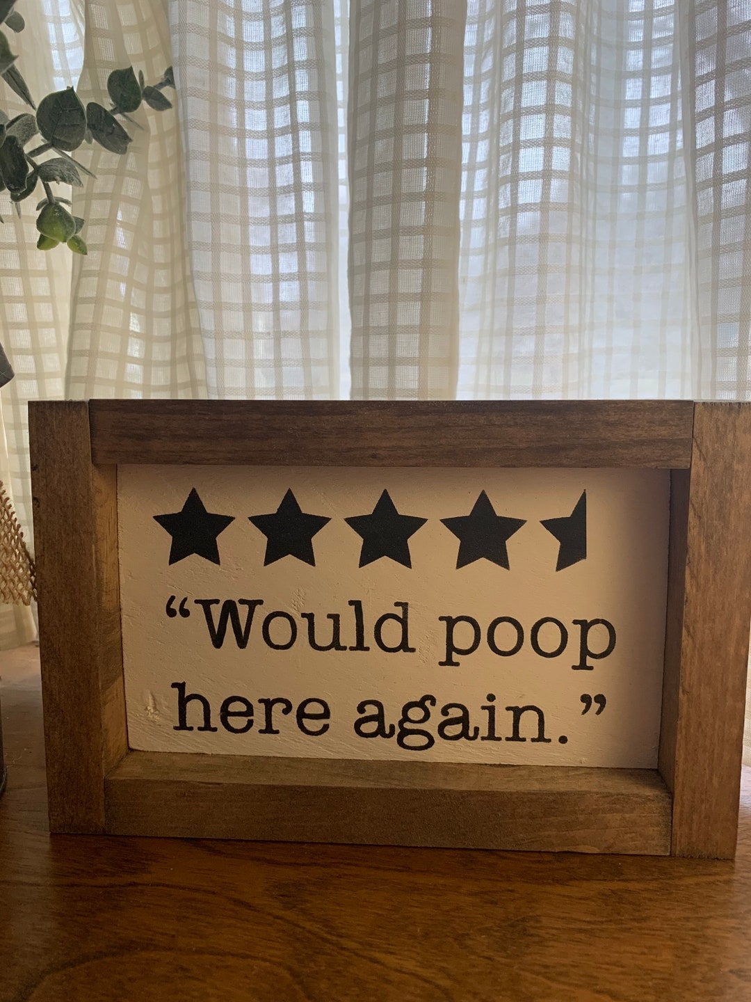 Bathroom Sign. Would Poop Here Again Humorous Handmade Bathroom Sign ...