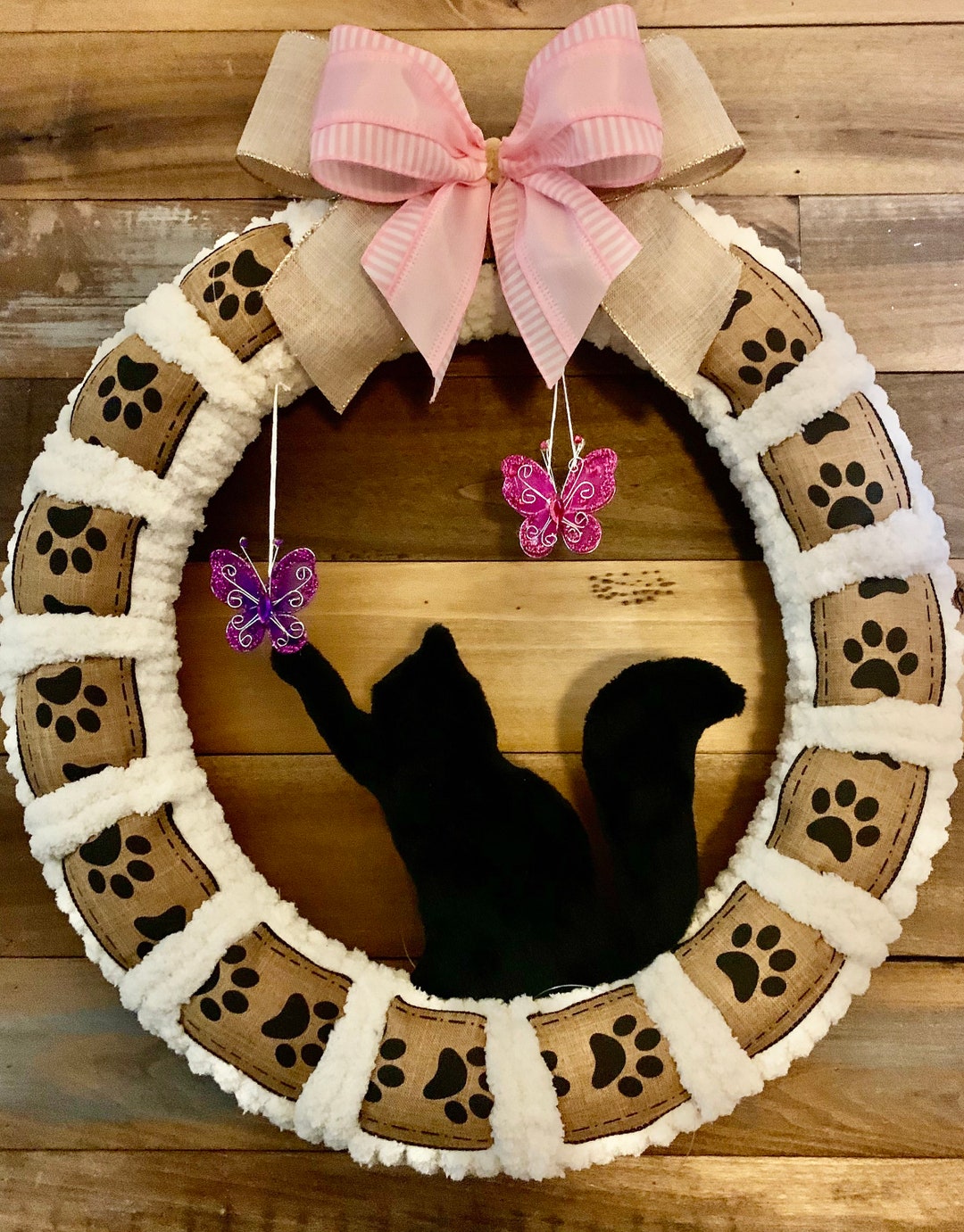 Cat Wreath. Spring Summer Cat Wreath. - Etsy