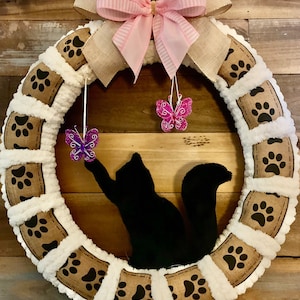 Cat Wreath. Spring Summer Cat Wreath. - Etsy
