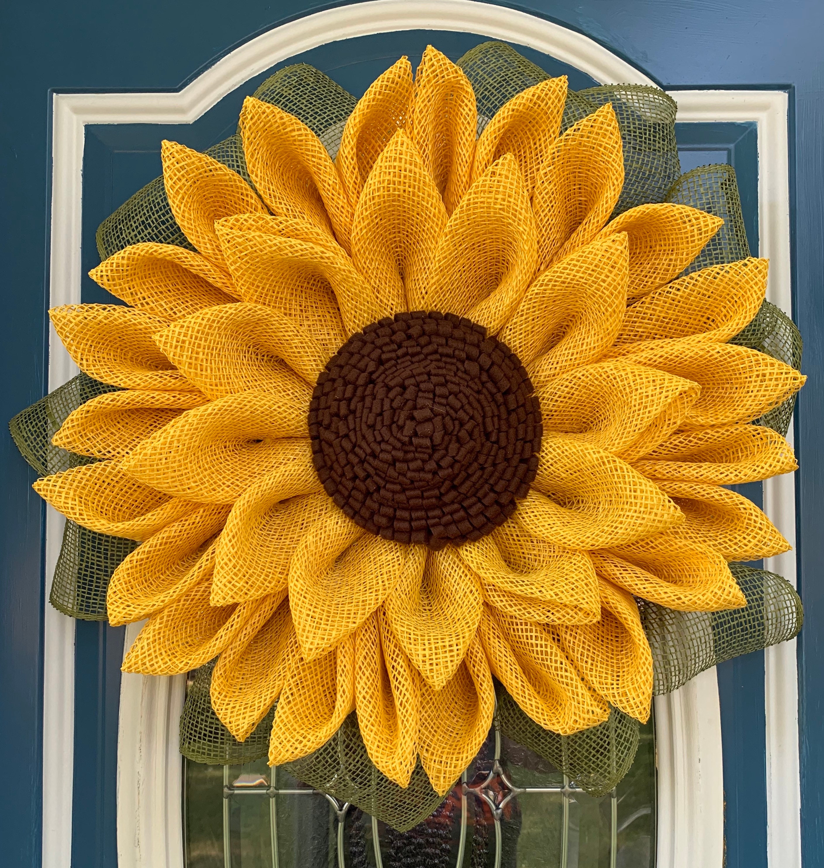 Poly burlap sunflower wreath | Etsy Poly burlap sunflower wreath | Etsy