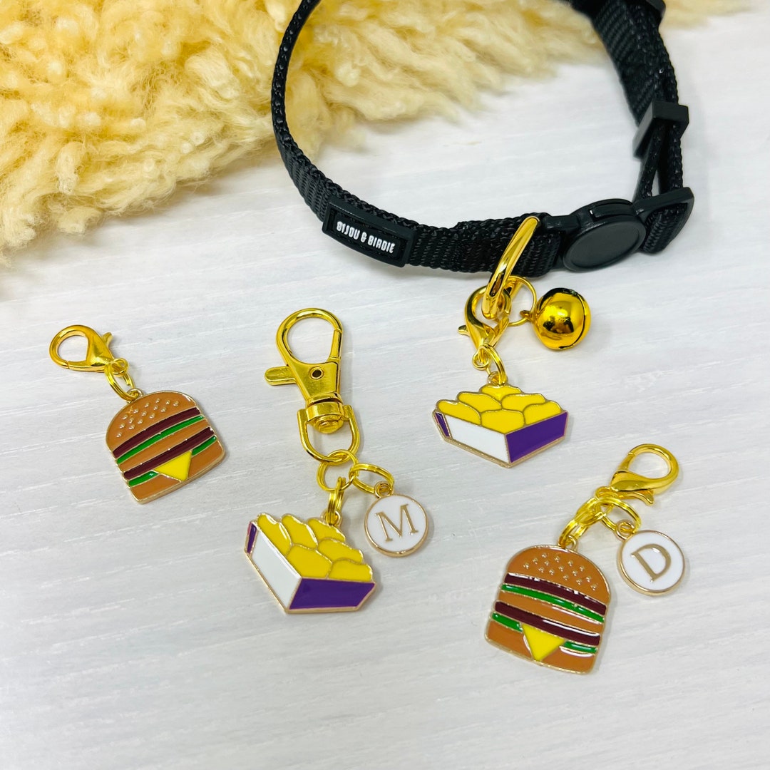 Custom Collar Charms | Burger & Chicken Nuggets With Custom Letter ...