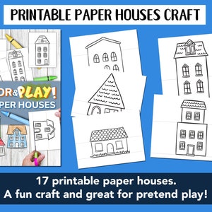 Printable Paper Houses Fun Craft and Pretend Play - Etsy