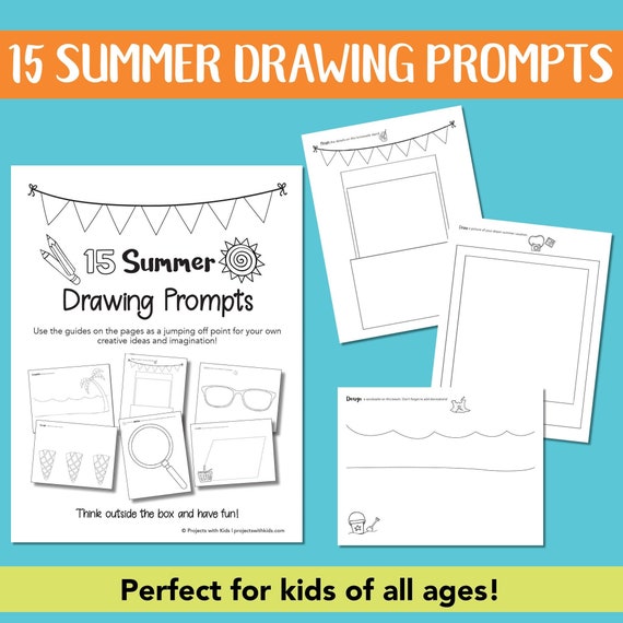15 Printable Summer Drawing Prompts - Etsy