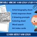 Vincent Van Gogh Famous Artist Printable Study Pack - Etsy