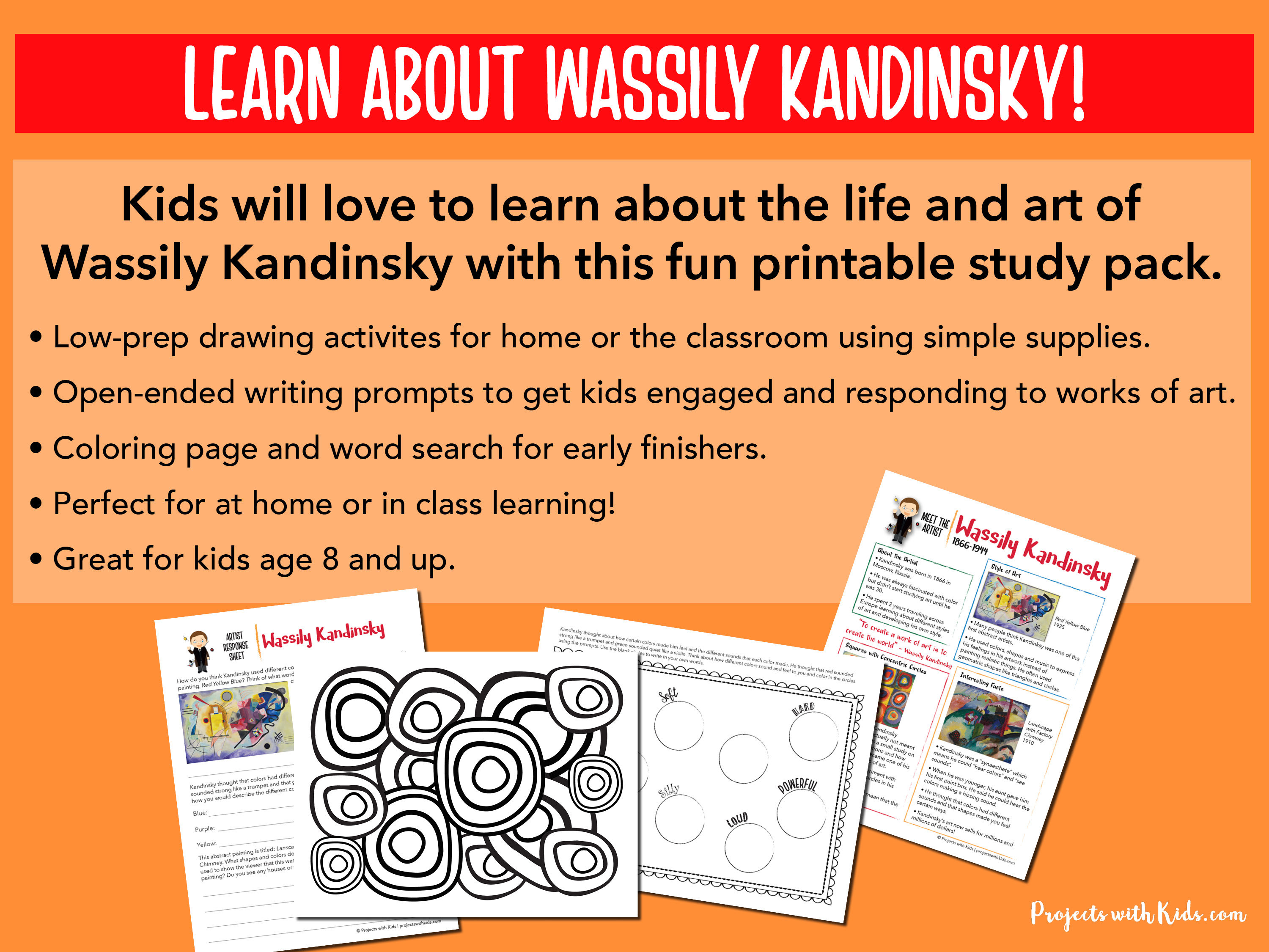 Wassily Kandinksy Famous Artist Printable Study Pack - Etsy