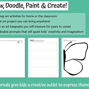 Printable Art Journal for Kids, Drawing Prompts for Kids, Sketchbook ...