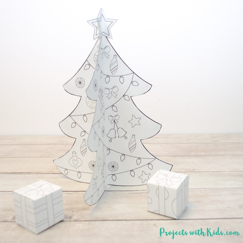 Christmas tree papercraft PRINTABLE kids craft 3D printable - Etsy.de