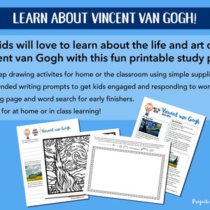 Vincent Van Gogh Famous Artist Printable Study Pack - Etsy