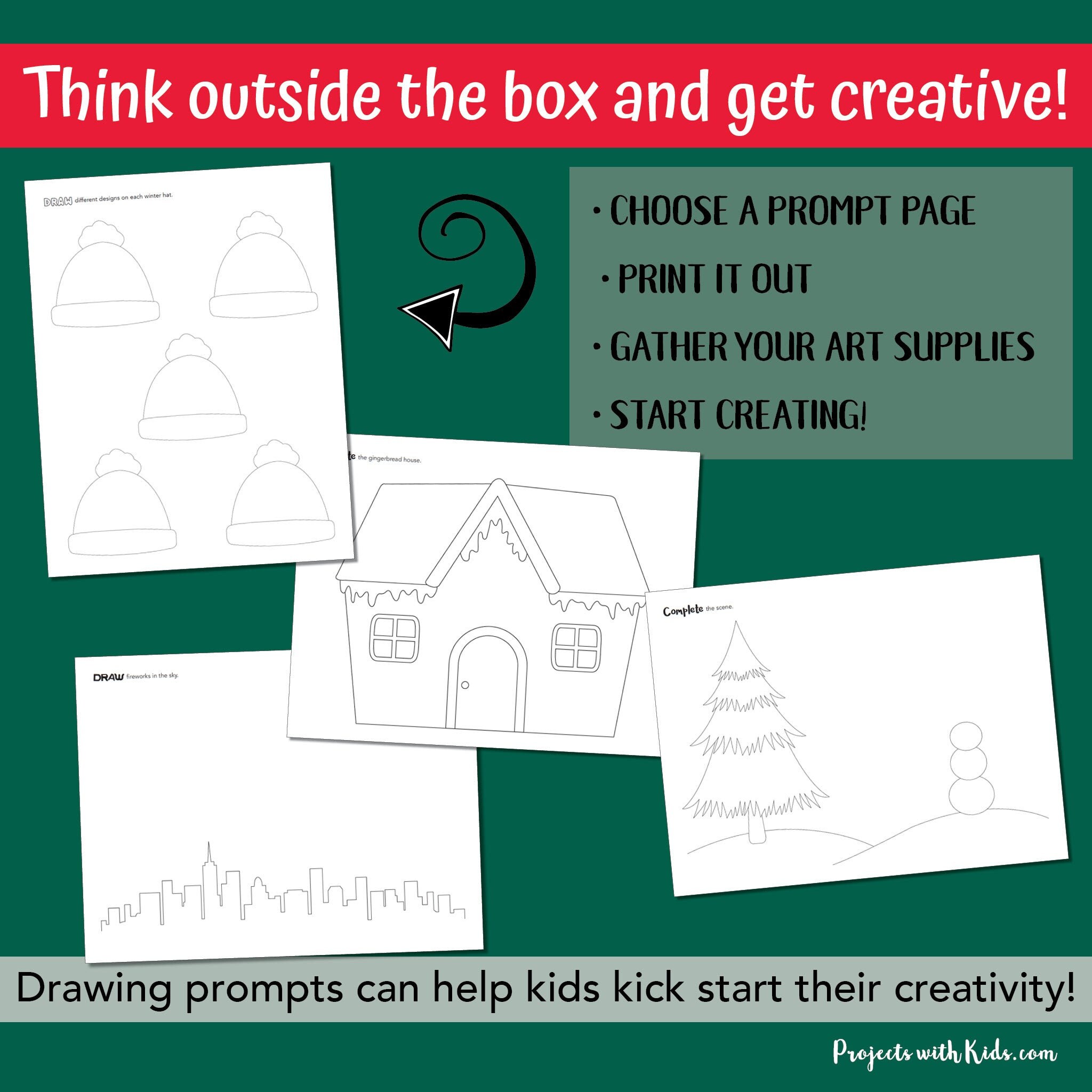 15 Printable Winter & Christmas Drawing Prompts - Etsy
