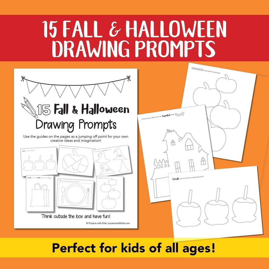 15 Printable Fall & Halloween Drawing Prompts - Etsy