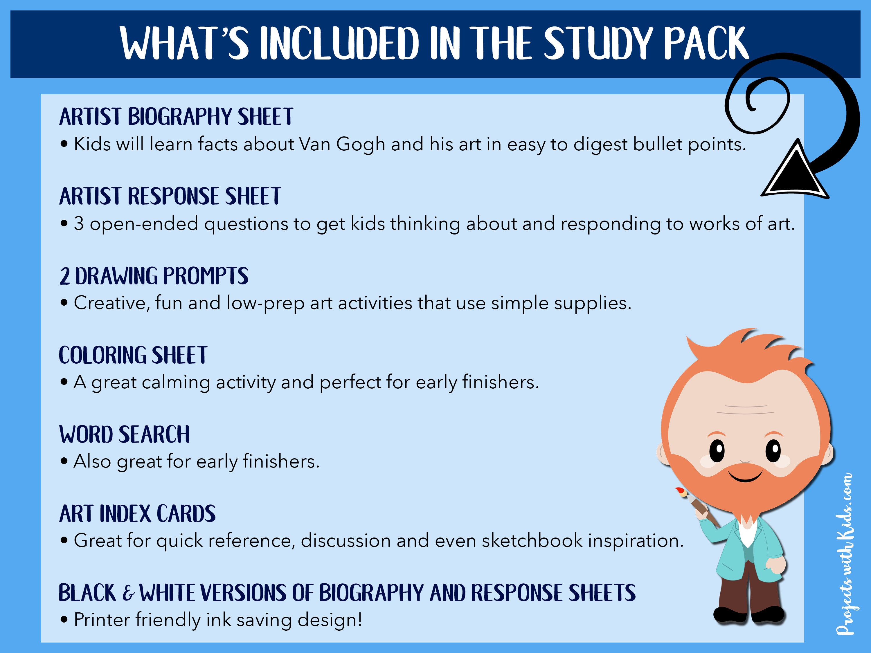 Vincent Van Gogh Famous Artist Printable Study Pack - Etsy