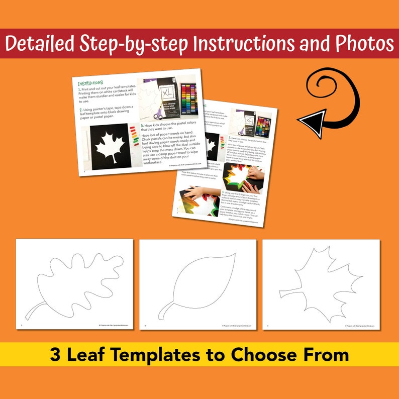 Fall Leaf Chalk Pastel Art Project - Etsy