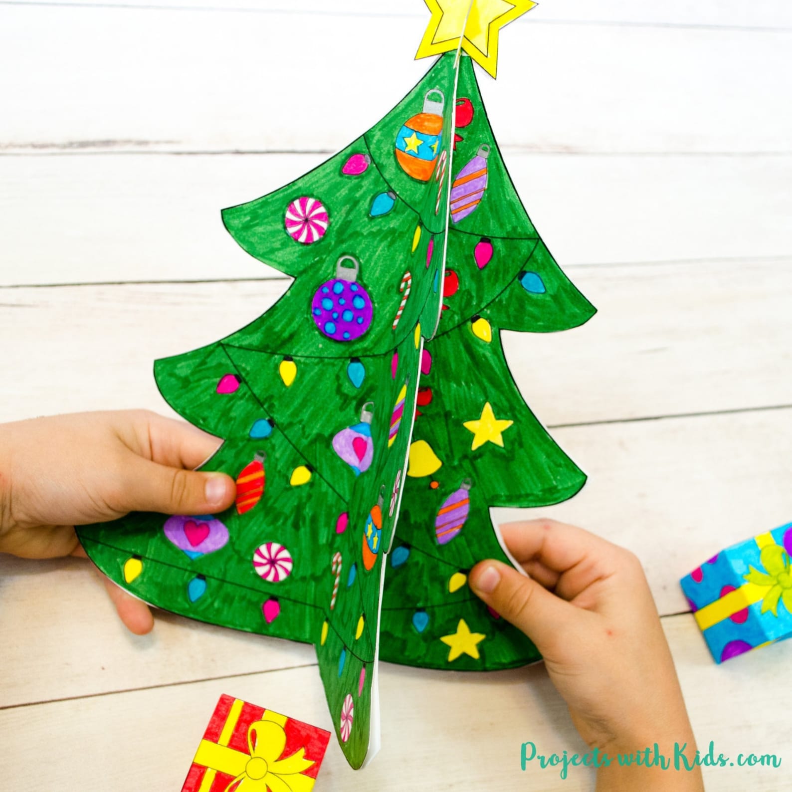 Christmas Tree Papercraft PRINTABLE, Kids Craft, 3D Printable Christmas ...