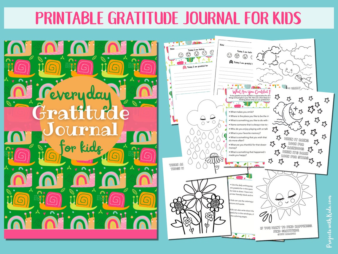 Printable Gratitude Journal for Kids Gratitude Coloring Pages - Etsy