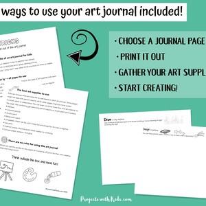 Printable Art Journal for Kids, Drawing Prompts for Kids, Sketchbook ...