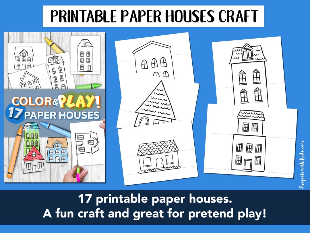 Printable Paper Houses Fun Craft and Pretend Play - Etsy