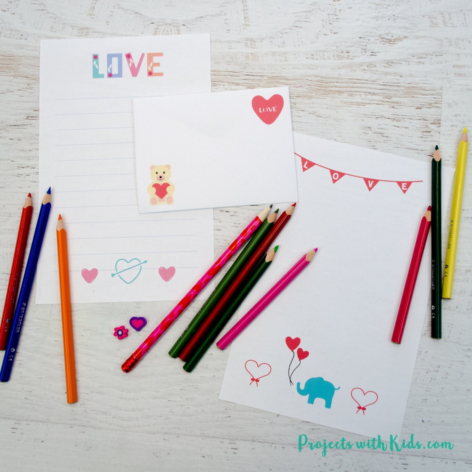 Valentine Printable Stationery Sets, Valentine's Day Notepaper ...