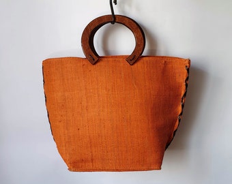 Orange Straw Bag - Etsy