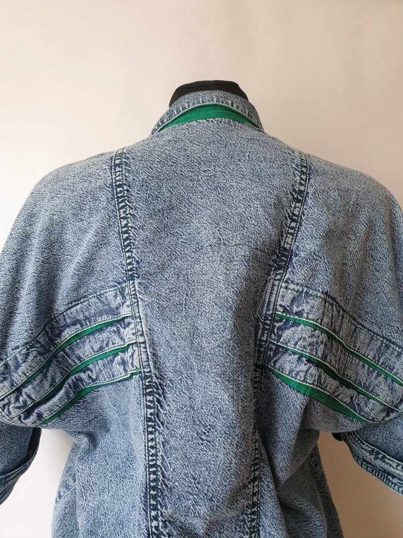 Vintage Acid Wash Shirt Blue Boiled Texture Denim Shirt Womens Faded ...