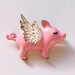 Pink Enamel With Wings Flying Pig " When Pigs Fly " Brooch Pin Funny ...