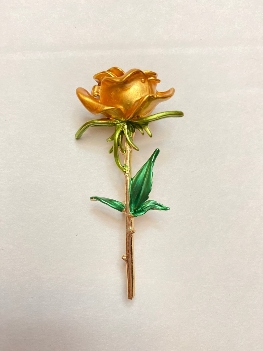 Yellow Rose of Texas Rose Flower Floral Brooch Lapel Pin Jewelry Symbol ...