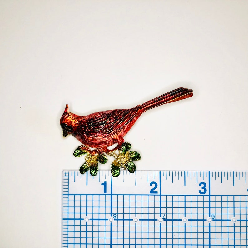 Winter Red Cardinal Bird Brooch Enamel Pin Christmas A475 | Etsy