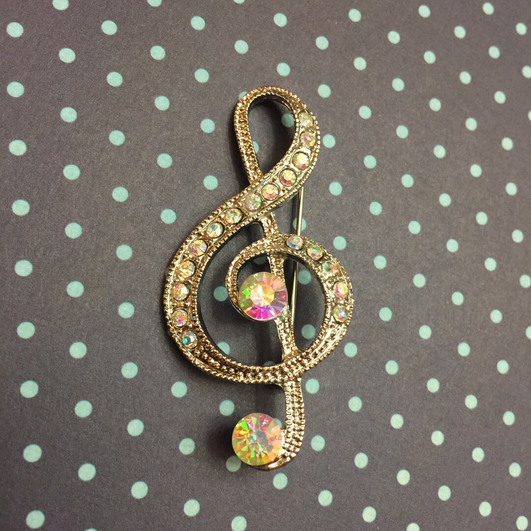 Rhinestone Music Note Treble Clef Band Orchestra Musician Sheet Music ...