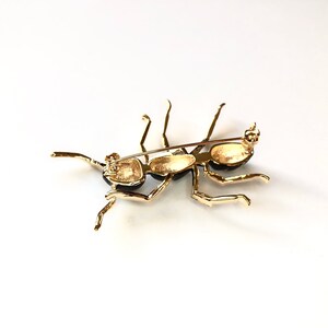 Unique Large Gold-tone Adorable Black & Silver Matt Ant Insects Animal ...
