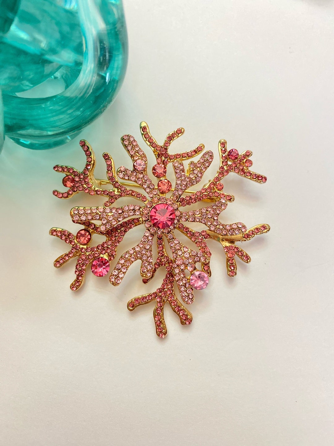 Sparkly Pink Rhinestone Ocean Sea Coral Reef Underwater Ecosystem ...