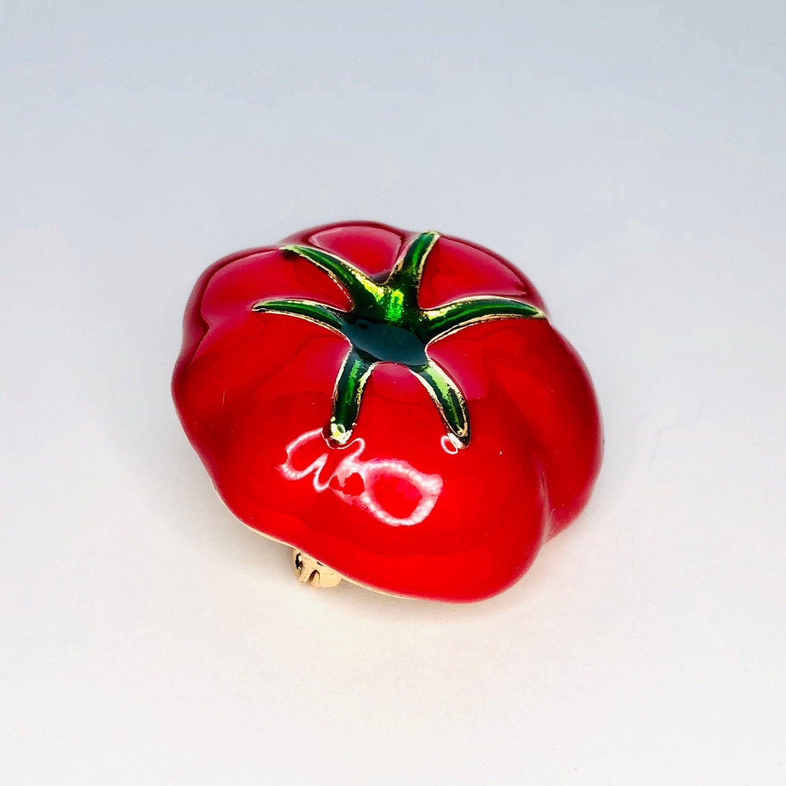 Red Tomato Enamel Vegetables Fruit Brooch Pin Plant Food Jewelry Keto ...