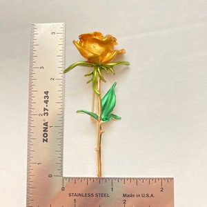 Yellow Rose of Texas Rose Flower Floral Brooch Lapel Pin Jewelry Symbol ...