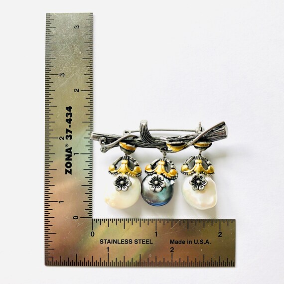 Unique Tree Branch with 3 Irregular Natural Pearl and… - Gem