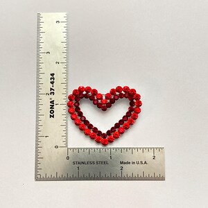 Double Red Rhinestone Heart Brooch Pin Jewelry Valentine's Gift A116 - Etsy