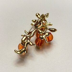 Orange Persimmon Tangerine Fruit Beaded Brooch Lapel Pin Jewelry ...