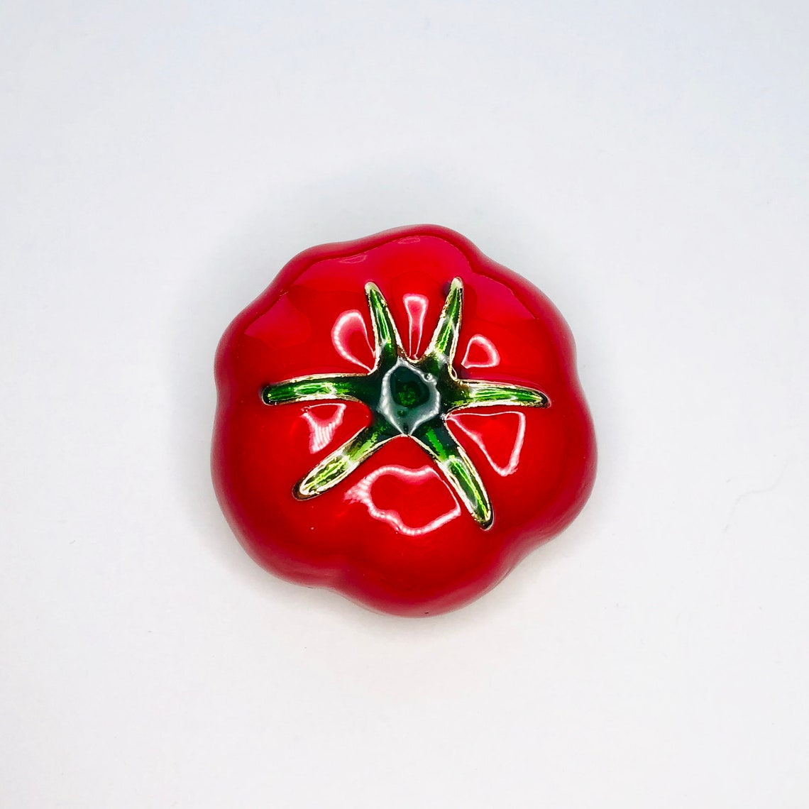 Red Tomato Enamel Vegetables Fruit Brooch Pin Plant Food Jewelry Keto ...