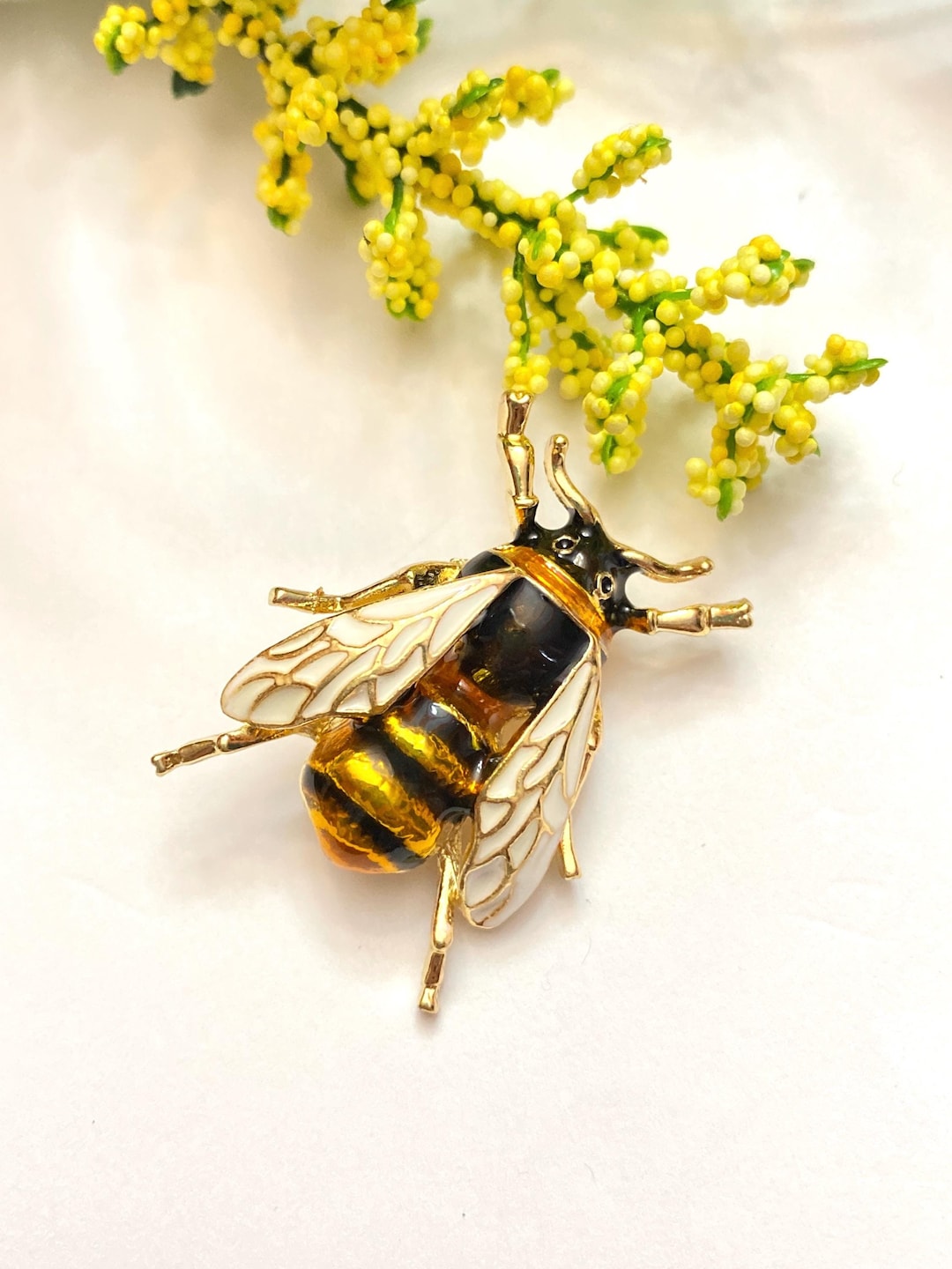 Honey Bee Brooch Lapel Pin Jewelry Gift for Her Wife Mom Friend ...