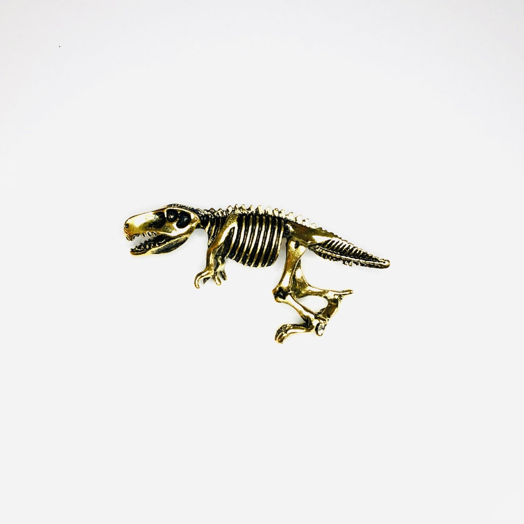 Gold-tone Dinosaur T-rex Skeleton Rhinestone Eye Men Tie Collar, Tie ...