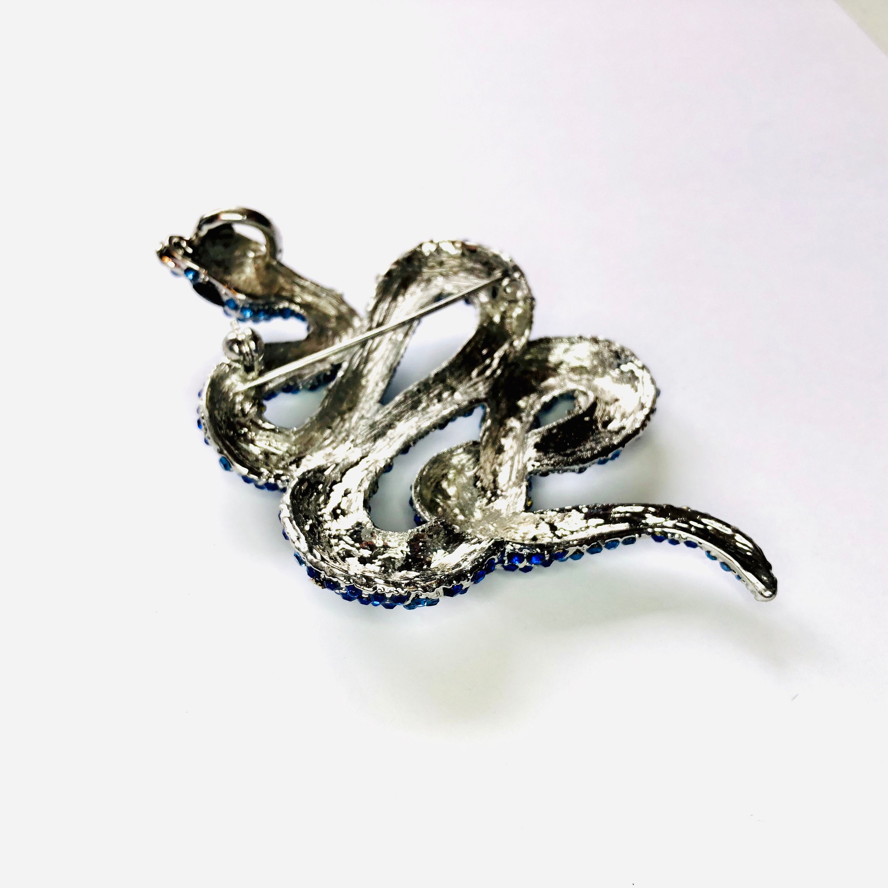 Silver-tone Oversize Large Sparkly Snake With Different Shades - Etsy