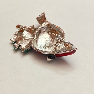 Winter Red Cardinal Rhinestone Bird Brooch Enamel Pin Christmas Holiday ...
