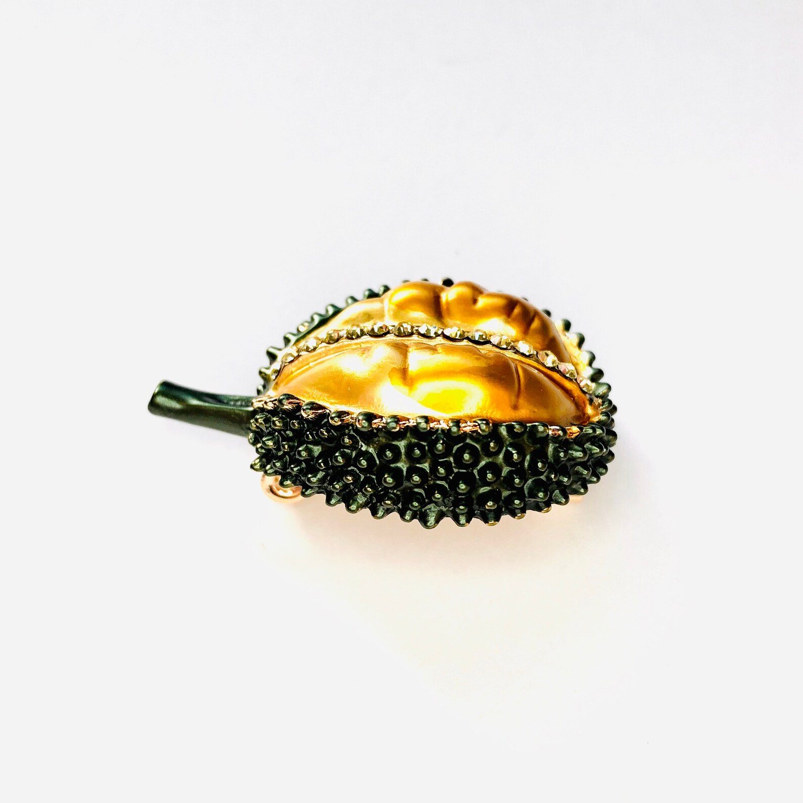 Unique Rose Gold-tone Durian Durio Zibethinus Fruit Fruits Rhinestone ...